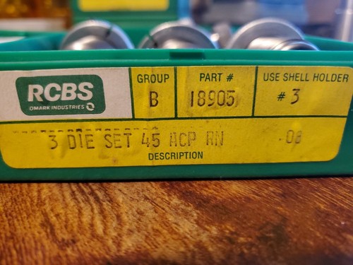 rcbs 45 acp 4 die set with shell plates inv#122 | eBay