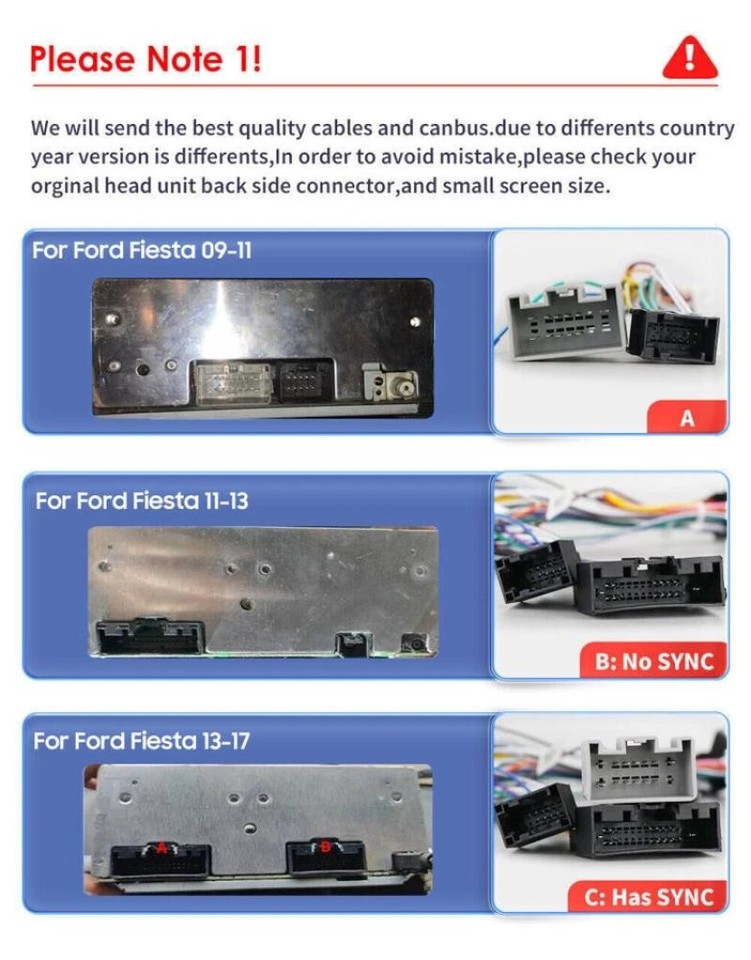For Ford Fiesta 2009-2016 Android 14 Apple Carplay Car Radio Stereo ...