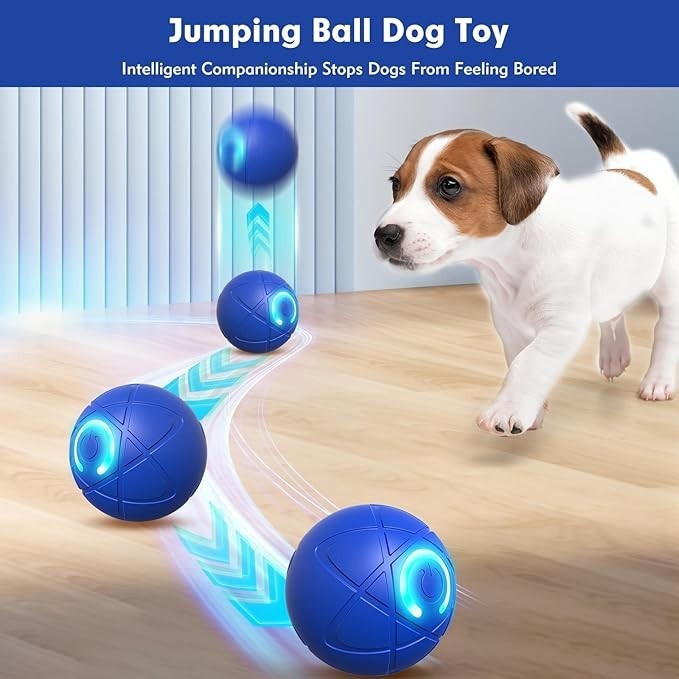 Smart Bouncing Dog Toy Ball – USB Rechargeable Electric Jumping Pet ...