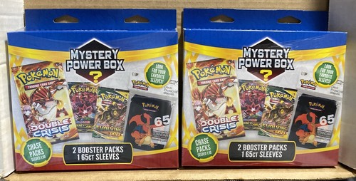 Pokemon - 2 Mystery Power Boxes, 2 Booster Packs + Sleeves Per Box, NEW ...