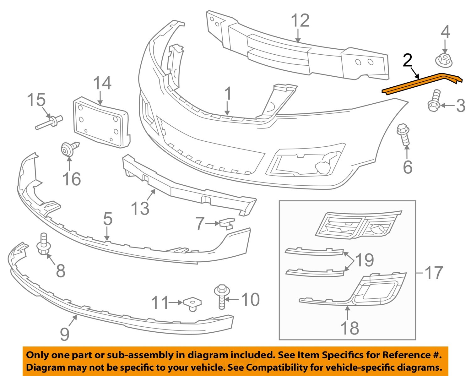 GM OEM 09-17 Traverse Bumper Components-Mount Bracket 25826190 | eBay