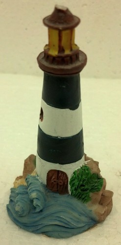 Ceramic Mini Lighthouse 3" tall Great details see photos Broken Tip | eBay