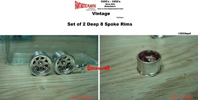 Vintage Deep 8 Spoke Chrome Rims set of 2 1/25 Model Part fp15 | eBay