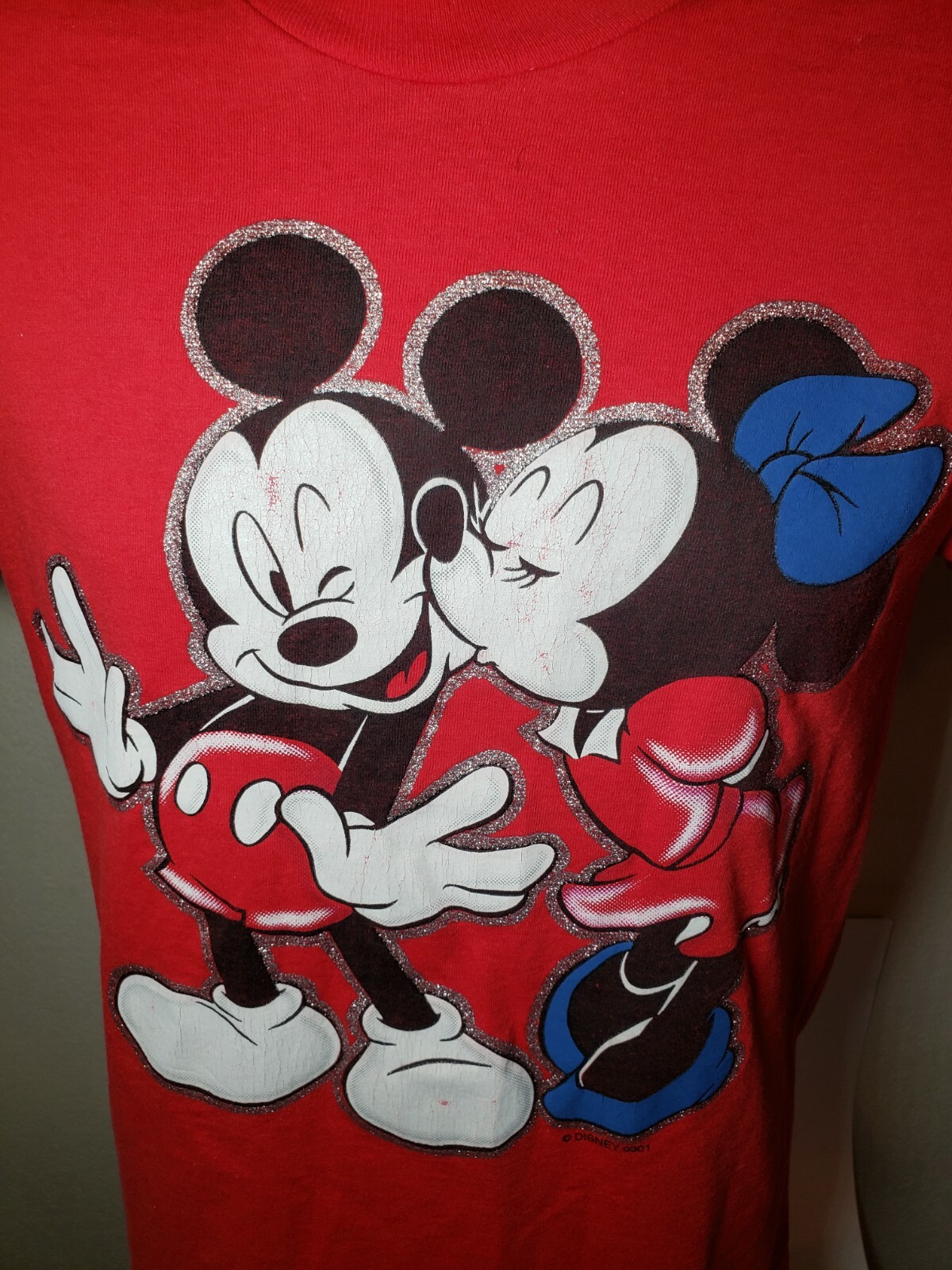 Vintage Mickey Minnie Mouse Kiss Disney Single Stitch Gem 2938