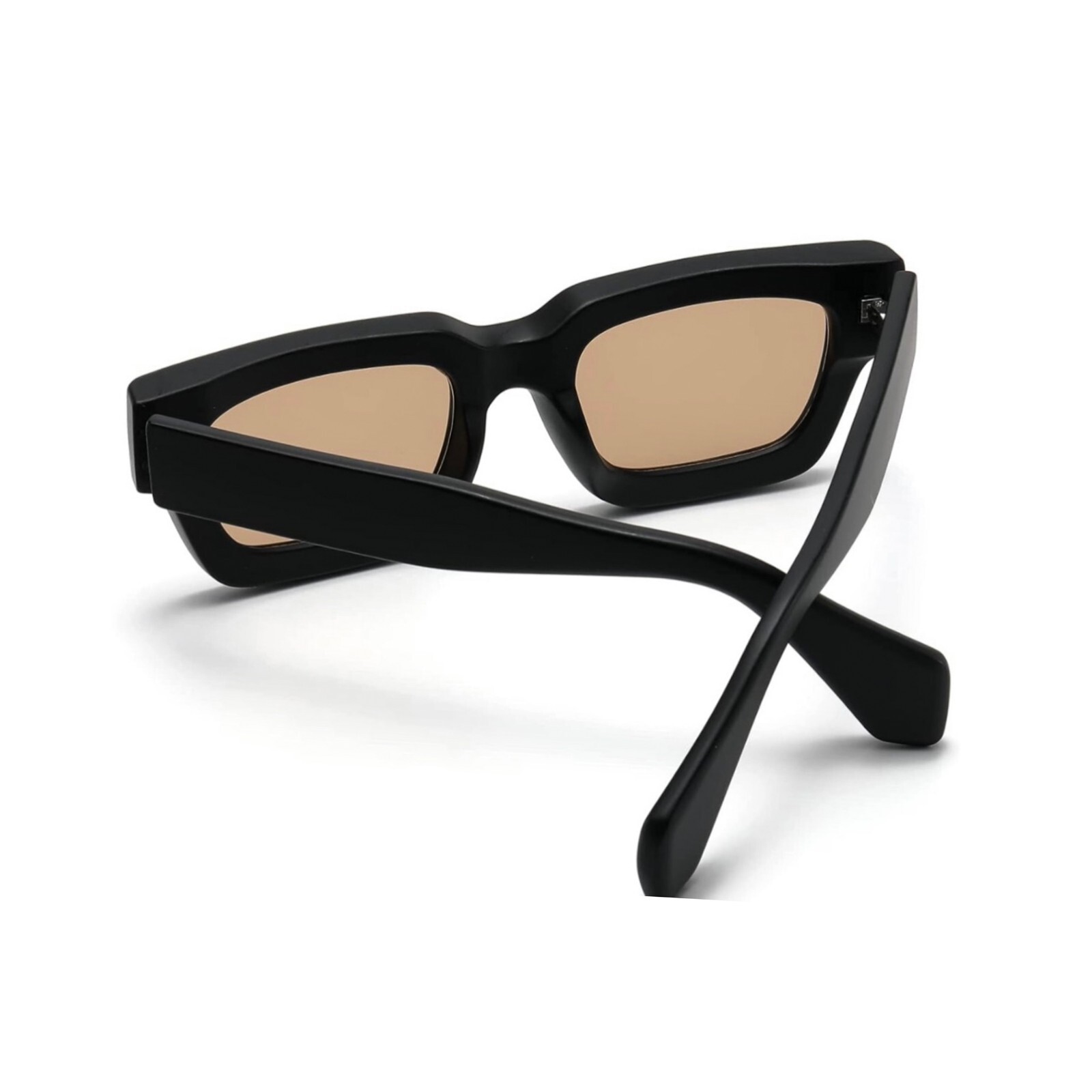 Thick Square Frame Sunglasses For Men Women Rectangle Brown Tinted ...