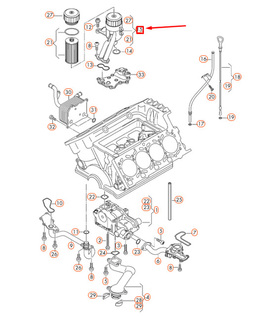 Audi OEM 07-12 A8 Quattro Engine-oil Filter Housing 079115401AA for ...