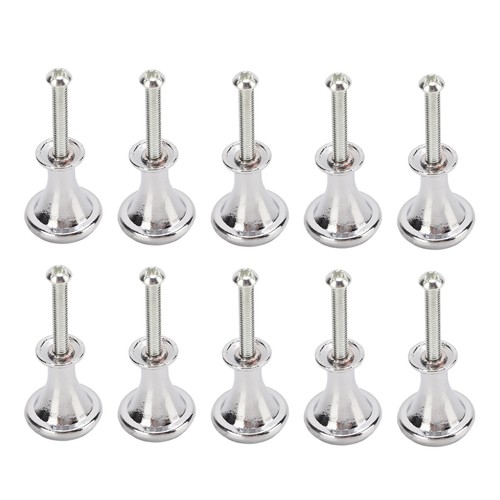 Easy Install Silver White Round Handles 20x25mm 10 Pack for Cabinets ...
