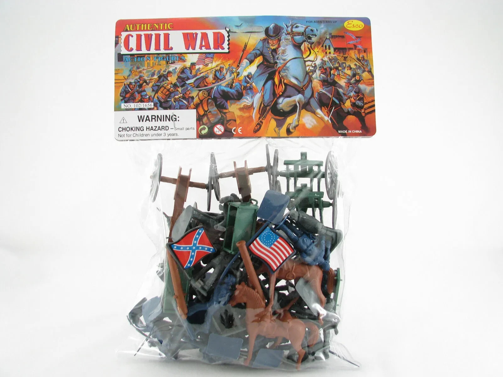 50 PC DELUXE CIVIL WAR TOY SOLDIERS PLAY SET - THE UNION v. CONFEDERATE ...