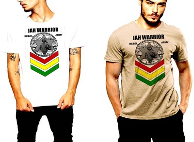Reggae T-Shirt Jah Warrior Haile Selassie I Jah Rebel Army Rastafarian ...