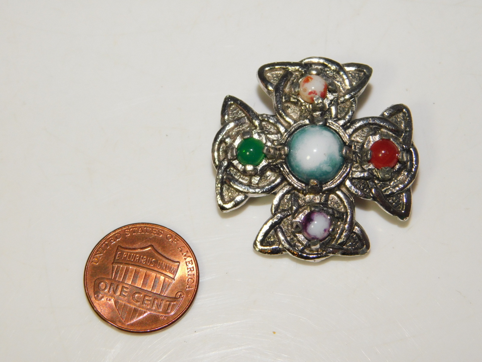 Heathergems Heather Gems Celtic Knot Scottish Silver tone Brooch Pin | eBay