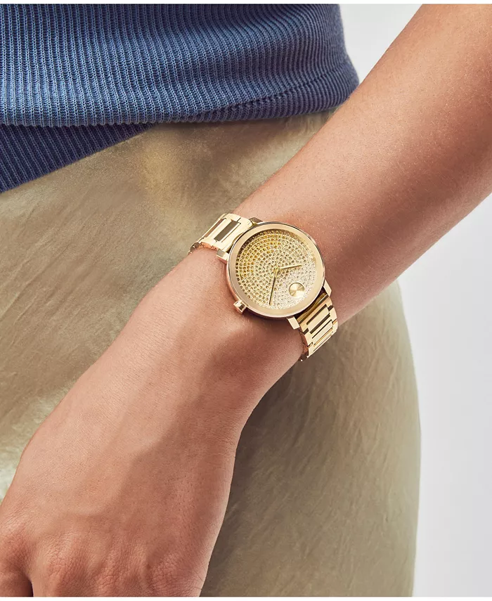 Movado 3600705 BOLD Evolution Crystal Covered Dial Gold Tone Ladies ...