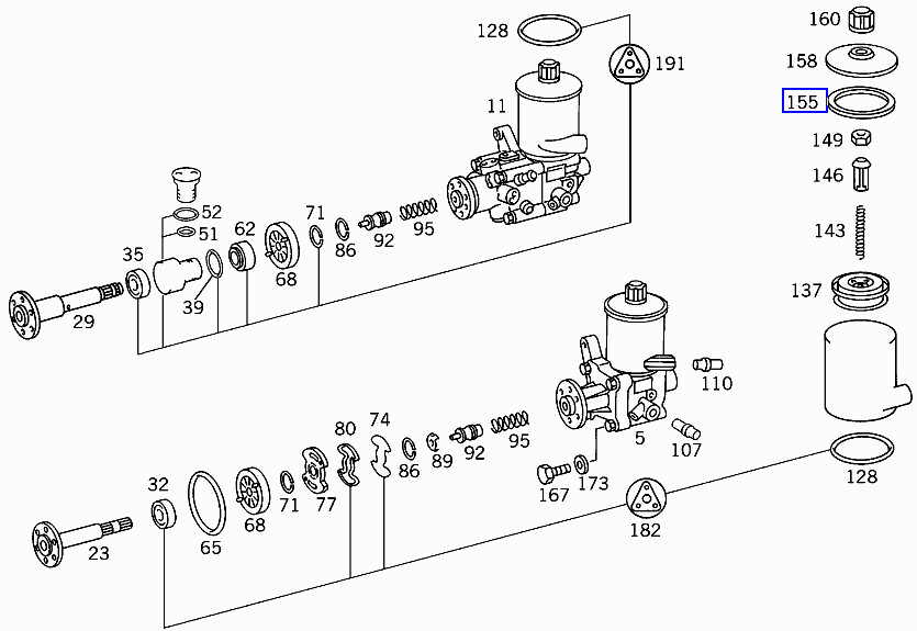 Mercedes Power Steering Tank Cap Seal Gasket Washer A0004661680 New ...