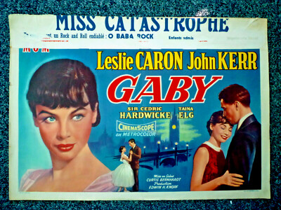 GABY Original 1956 Belgian Affiche Movie Poster Leslie Caron, John Kerr | eBay Australia