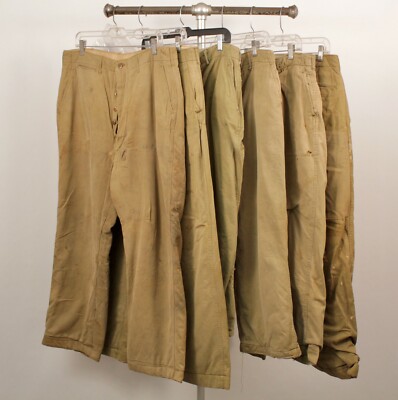 Men's VTG WWII Lot of 6 US Army Tanker Pants Kersey Wool Lined Arctic ...