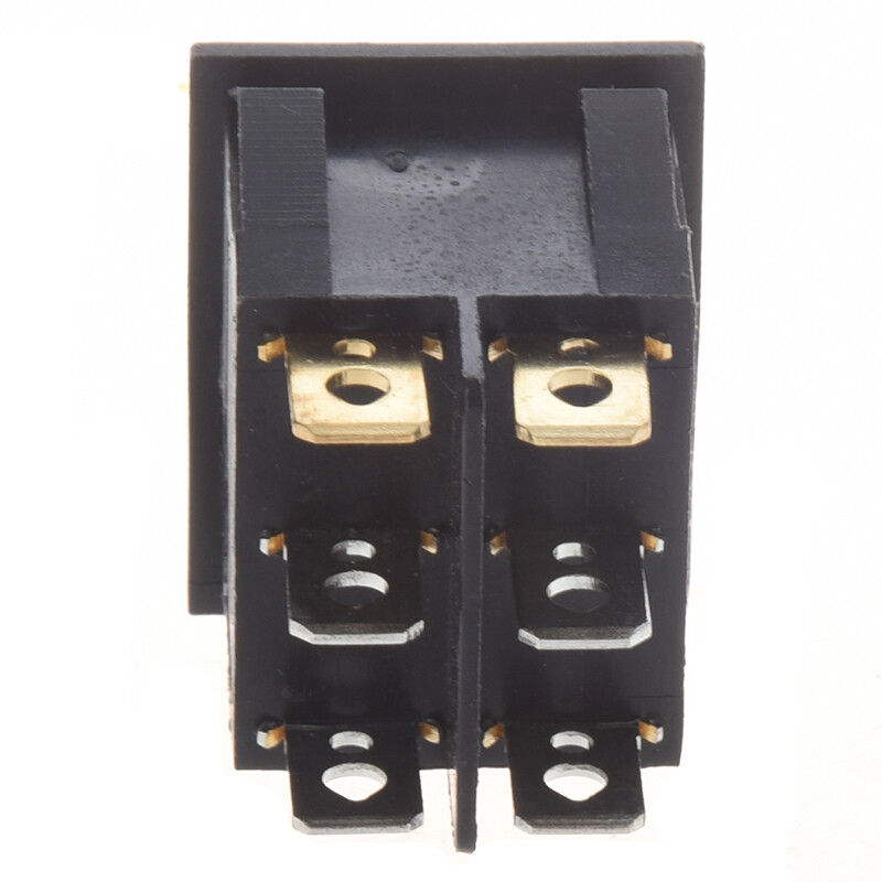 Red Light Illuminated 6 Pin Dual SPST ON/OFF Boat Rocker Switch AC 15A ...