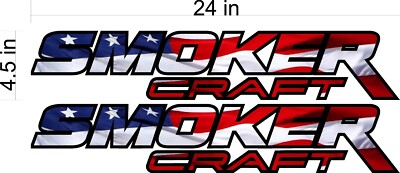 Smoker Craft Decals USA / PAIR / 24" Vinyl Vehicle Watercraft Graphic ...