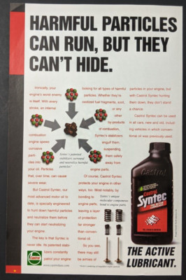 DAMAGED Castrol Syntec Oil Print Ad Poster Art PROMO Original 1999 ...