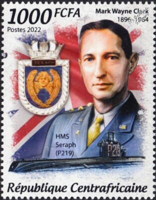 WWII General Mark W.Clark & HMS SERAPH P219 Submarine Stamp 2022 ...