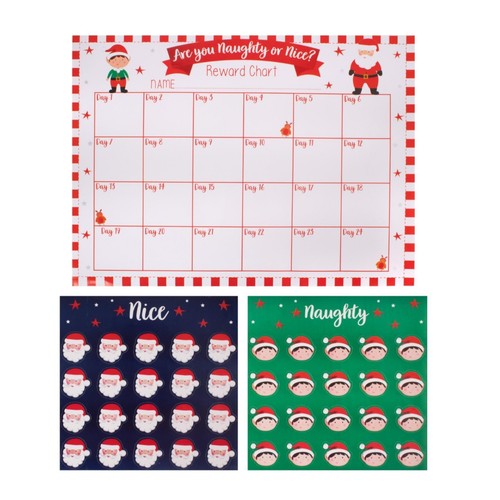 Christmas Santa's Naughty or Nice Reward Chart with Stickers | eBay