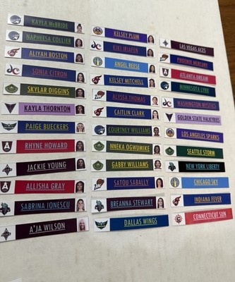 2025 WNBA All-Star Player Labels w/ Team Set for BCW Card Dividers ...
