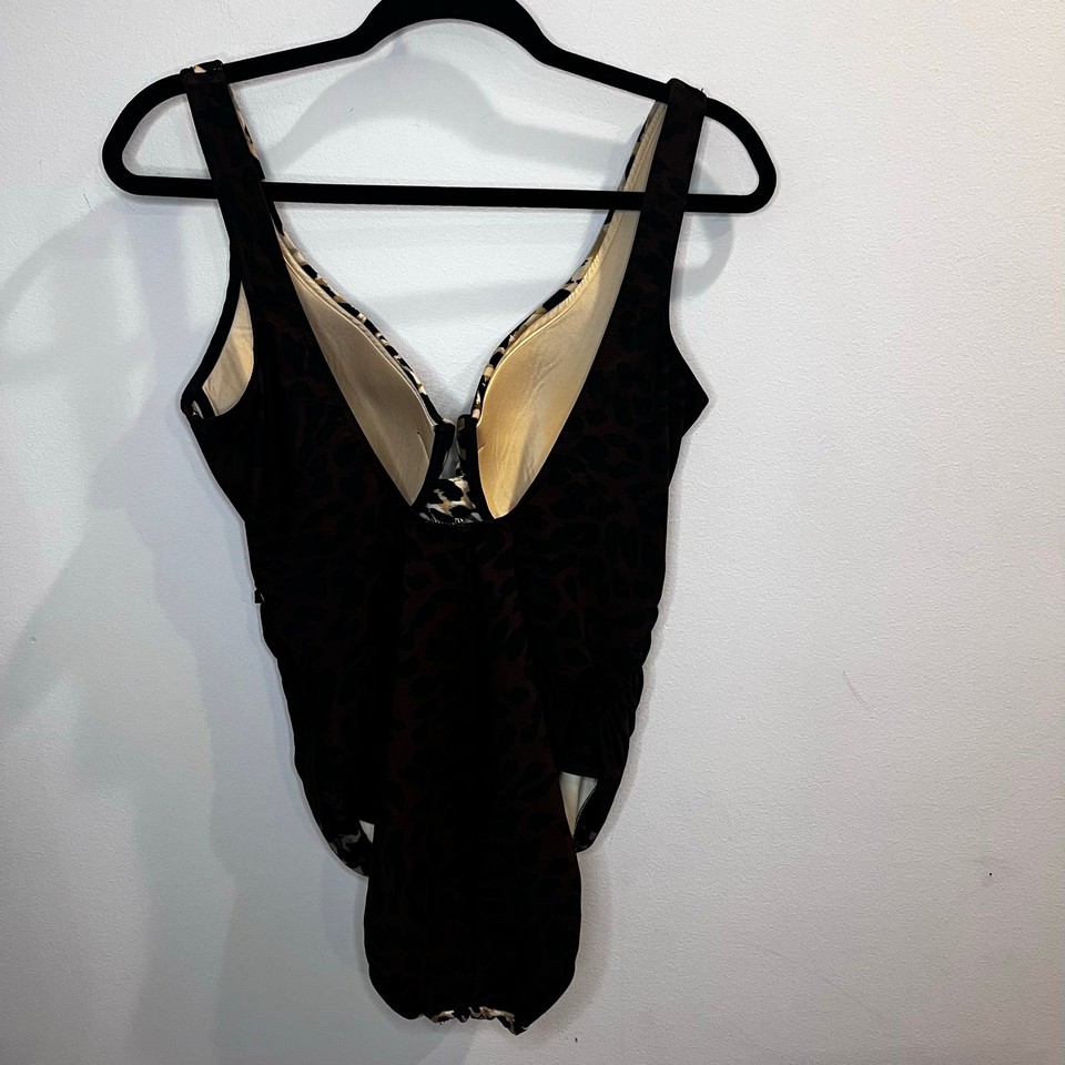 Mircaclesuite Size 16 Leopard Print Shapewear Underwire Cup One Piece ...