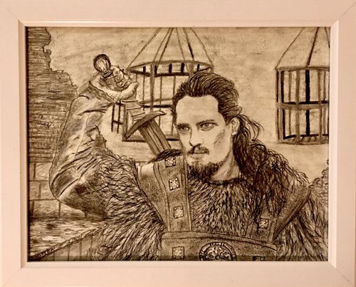 Original Drawing Uhtred Charcoal Fine Art Bernard Cornwall The Last ...