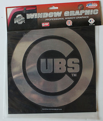 LARGE Chicago Cubs MLB Vinyl Window Decal Chrome Baseball Logo Licensed ...