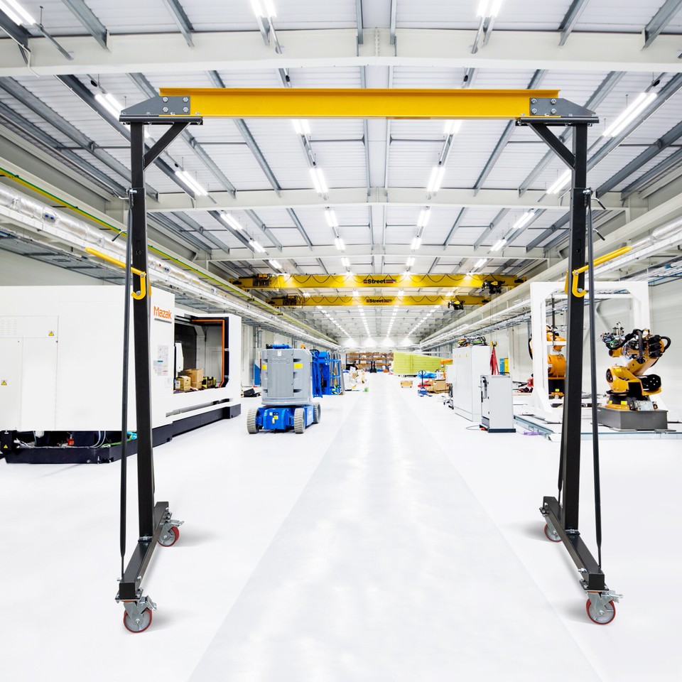 1 Ton Adjustable Gantry Crane, Portable Shop Lift Hoist 2000lbs Loading ...