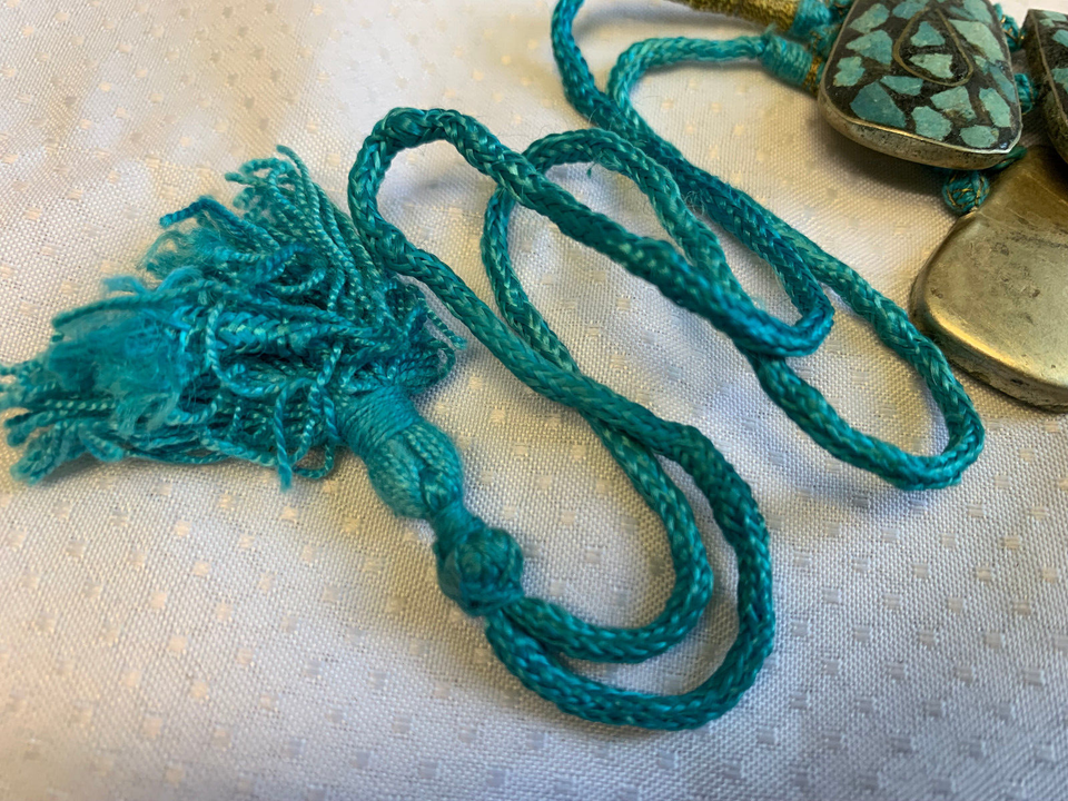 Vtg Turquoise Necklace 28" Fashion Jewelry Handmade Hand-Knotted ...