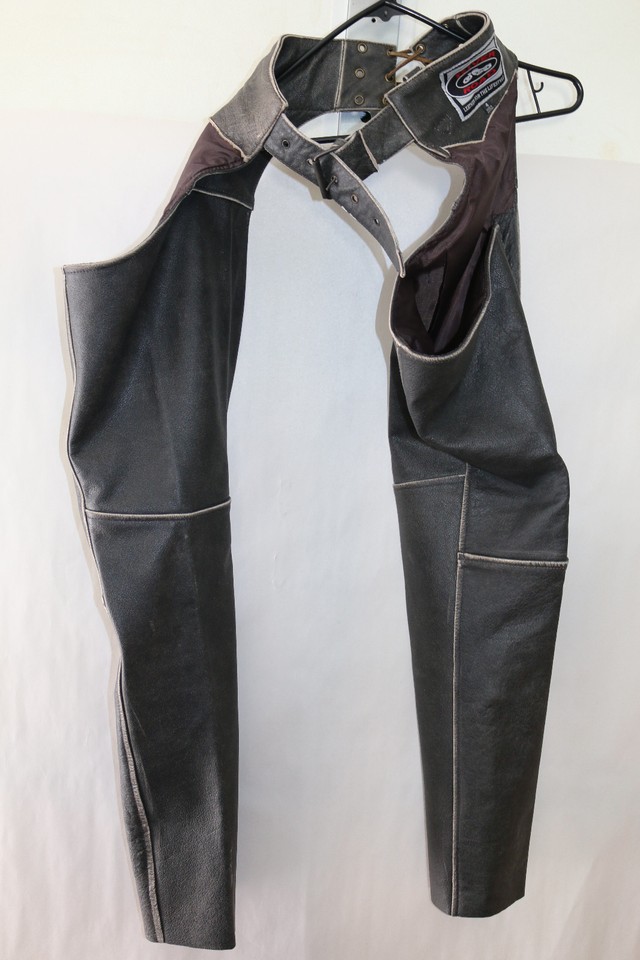 NEW WITHOUT TAGS River Road leather motorcycle riding chaps size women ...