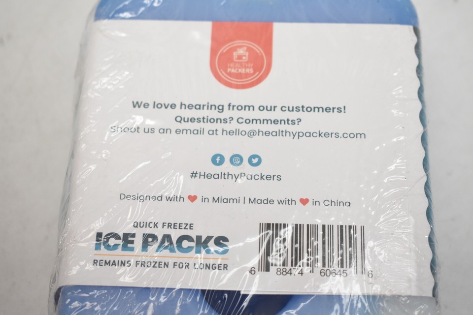 Aqua Slim Ice Pack for Lunch Bags 4 Pack of Long Lasting Freezer Packs ...