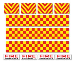 FIRE ENGINE DECALS Road Mountain Bike/Bicycle, Toy Car Stripes Frame ...