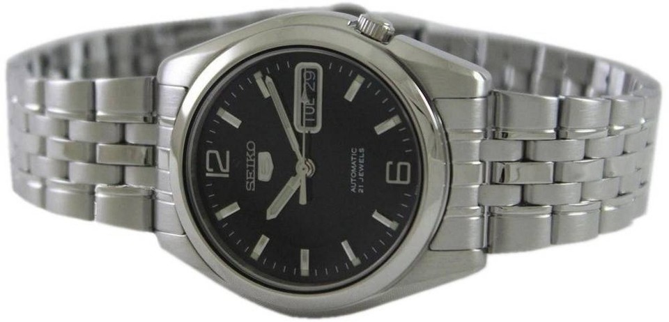 Seiko 5 Automatic Black Dial Stainless Steel 21 Jewels SNK393K1 30M ...