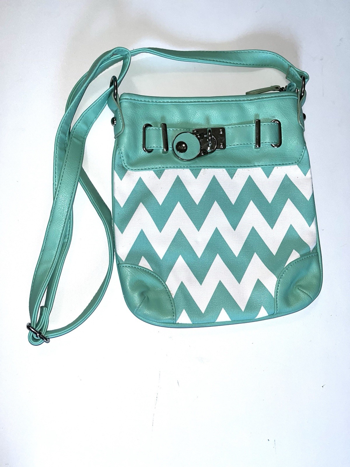 Striped Green and White Women's Purse, Clutch, 10 1/2” By 9 1/2”SKU ...