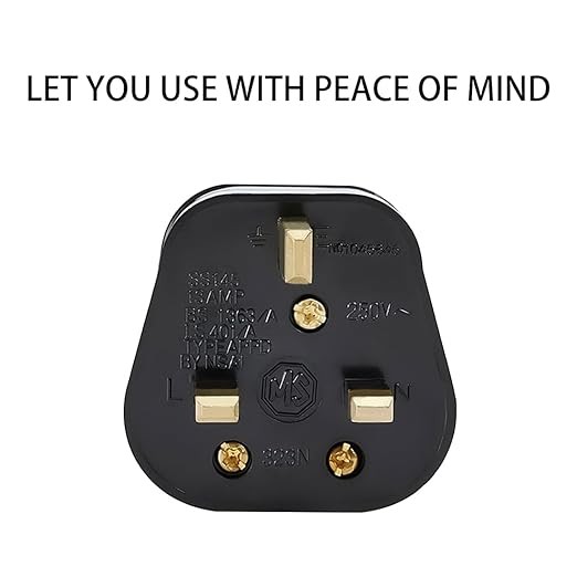 2 Pack 13 A Fused Mains Plugs 3 pin Plug, 250V Heavy Duty Electrical ...