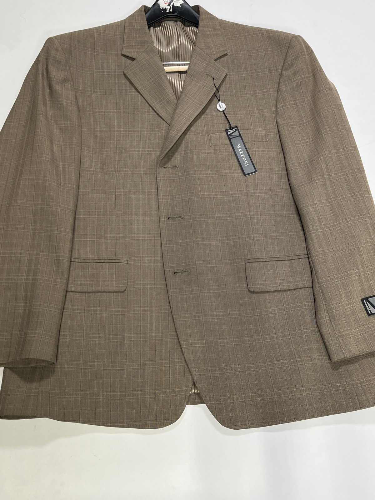 Mens Mazzoni Brown Check Three Button Sport Coat 42S NEW | eBay