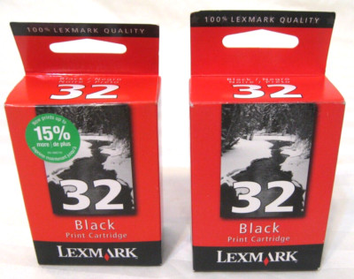 (2) New Genuine Lexmark 32 Ink Cartridge X Series, P Series, Z Series ...
