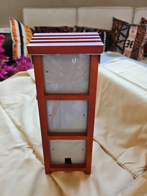 Hallmark's der Picture Frame 3 photos Red Wood Hallmark 10.5''x4''x6 ...