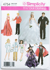 Simplicity 4754 Fashion Doll Clothes Sewing Pattern for sale online | eBay