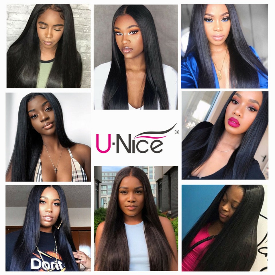 UNice Hair Eurasian Straight 3 Bundles Human Hair Extensions Virgin ...