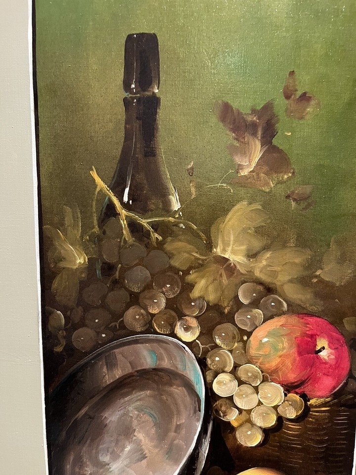 J Perrier Original Oil on Canvas Still Life Painting in Gilded Frame ...