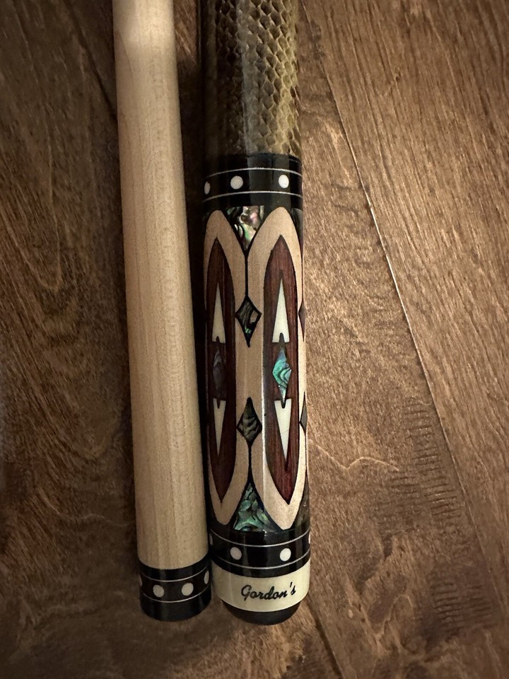 Custom Pool Cue w/ Pearl Inlays Cobra Skin Wrap! | eBay