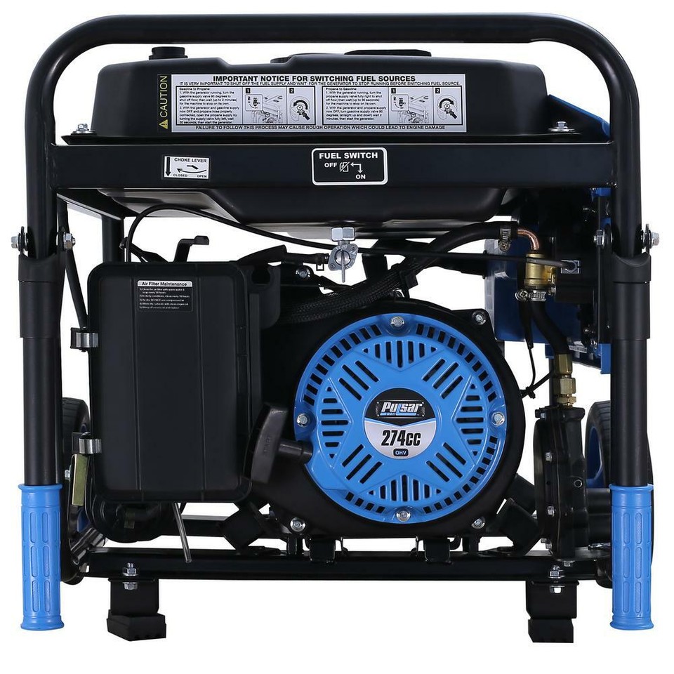 Pulsar 6,580-W Portable RV Ready Dual Fuel Gas Powered Generator with ...
