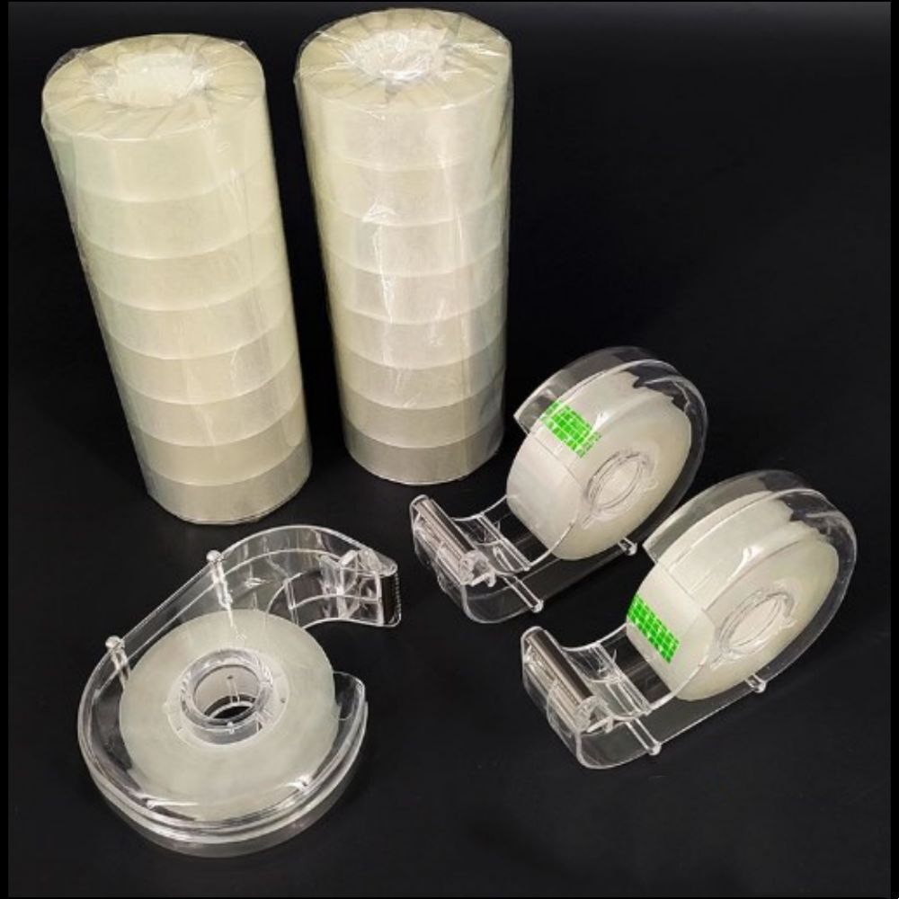 8 Sets Plastic Distributor 18mmx45Y Writeable Tape Home Transparent ...