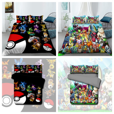 New Pokemon Quilt/Doona/Duvet Cover Pillowcase Bedding Set AU | eBay ...