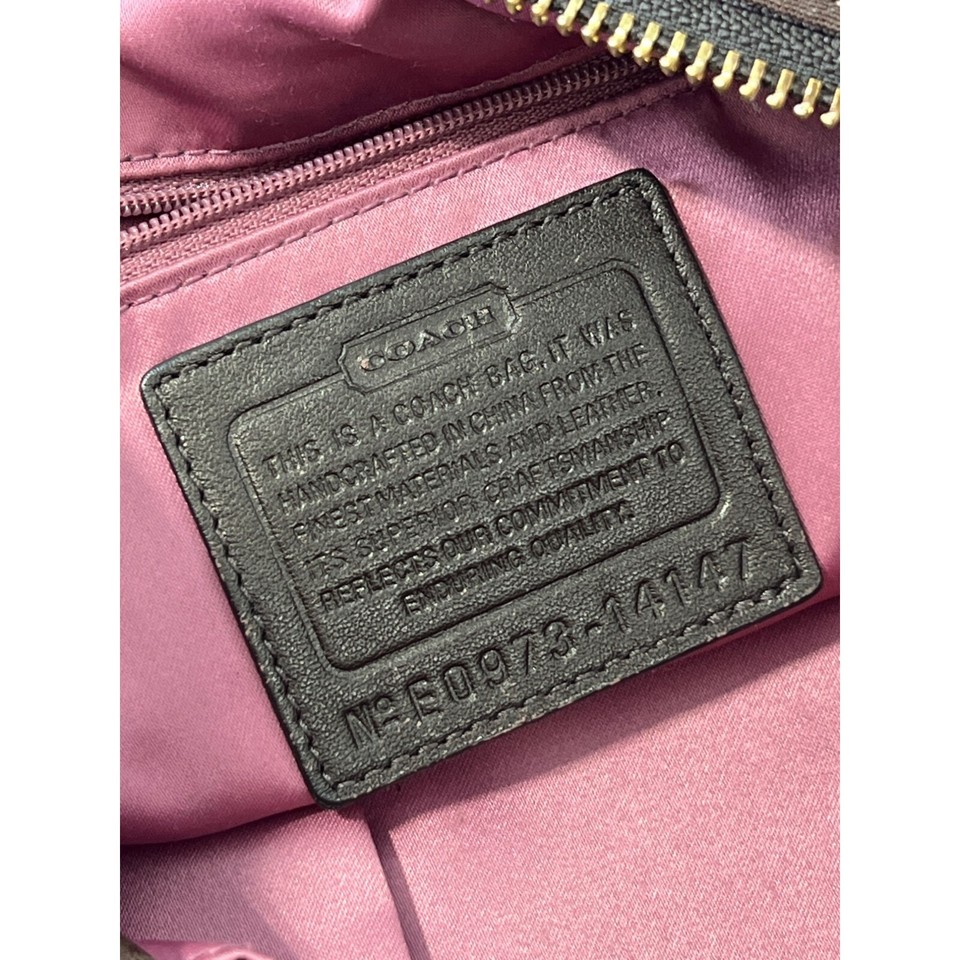 Coach Madison Brook Canvas Satchel Purse Tote Bag Brown Signature Gold ...