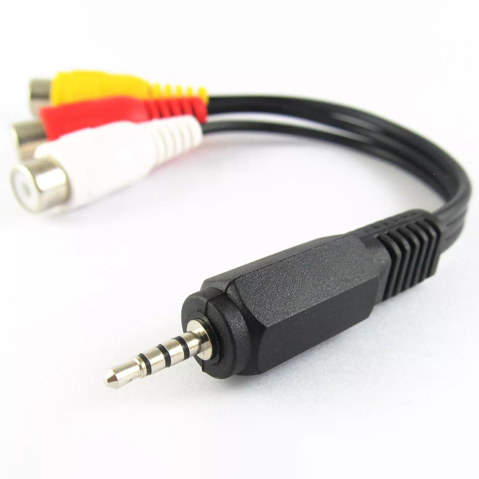 50pcs 2.5mm Male To 3 RCA Female Composite Audio Video Connector ...