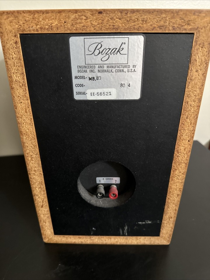Bozak MB80 Miniature Concert Series Bookshelf Speaker Set 8 ohm Parts ...