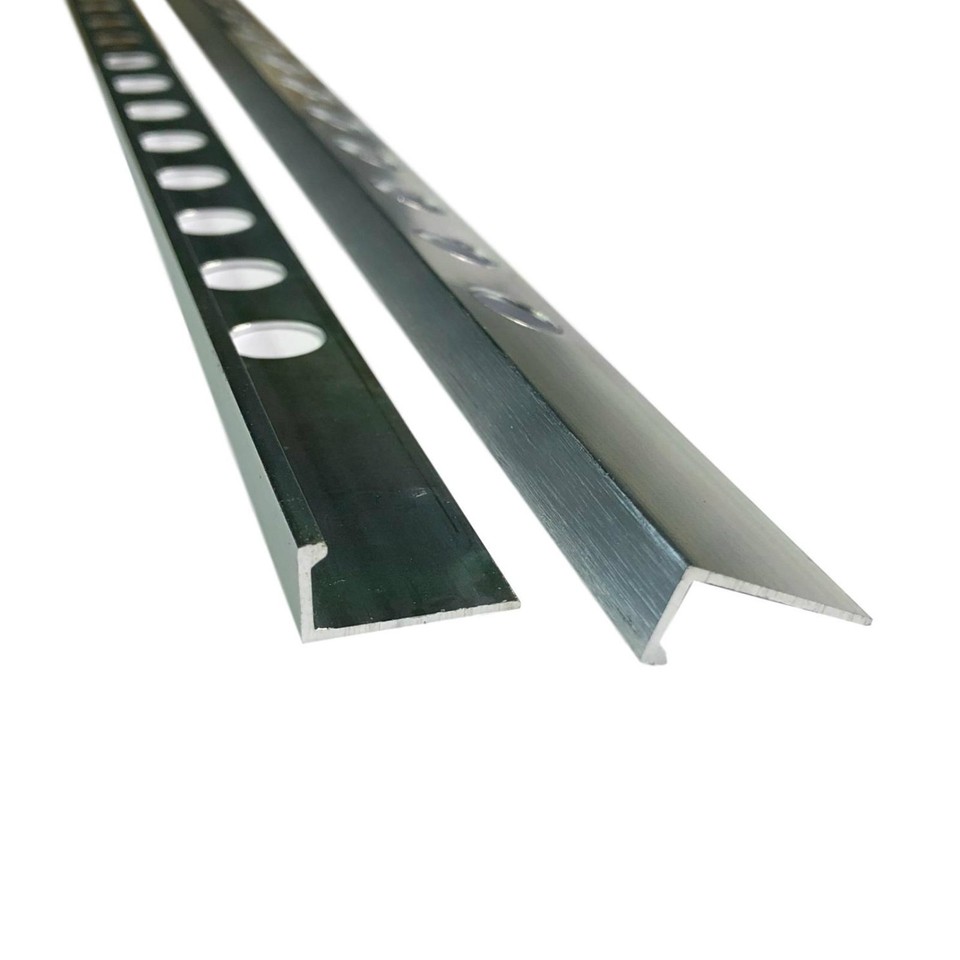 Brushed Chrome Metal L Shape Tile Trim - 8mm Depth - Any Quantity ...