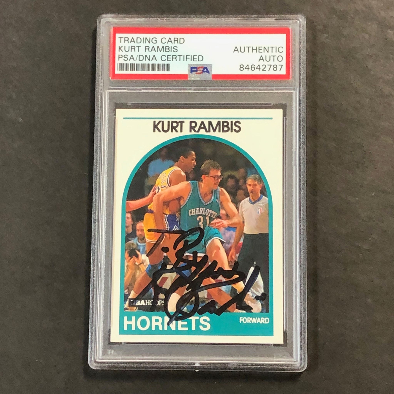 1989 NBA Hoops #246 Kurt Rambis Signed Card Auto 10 PSA Slabbed Hornets ...